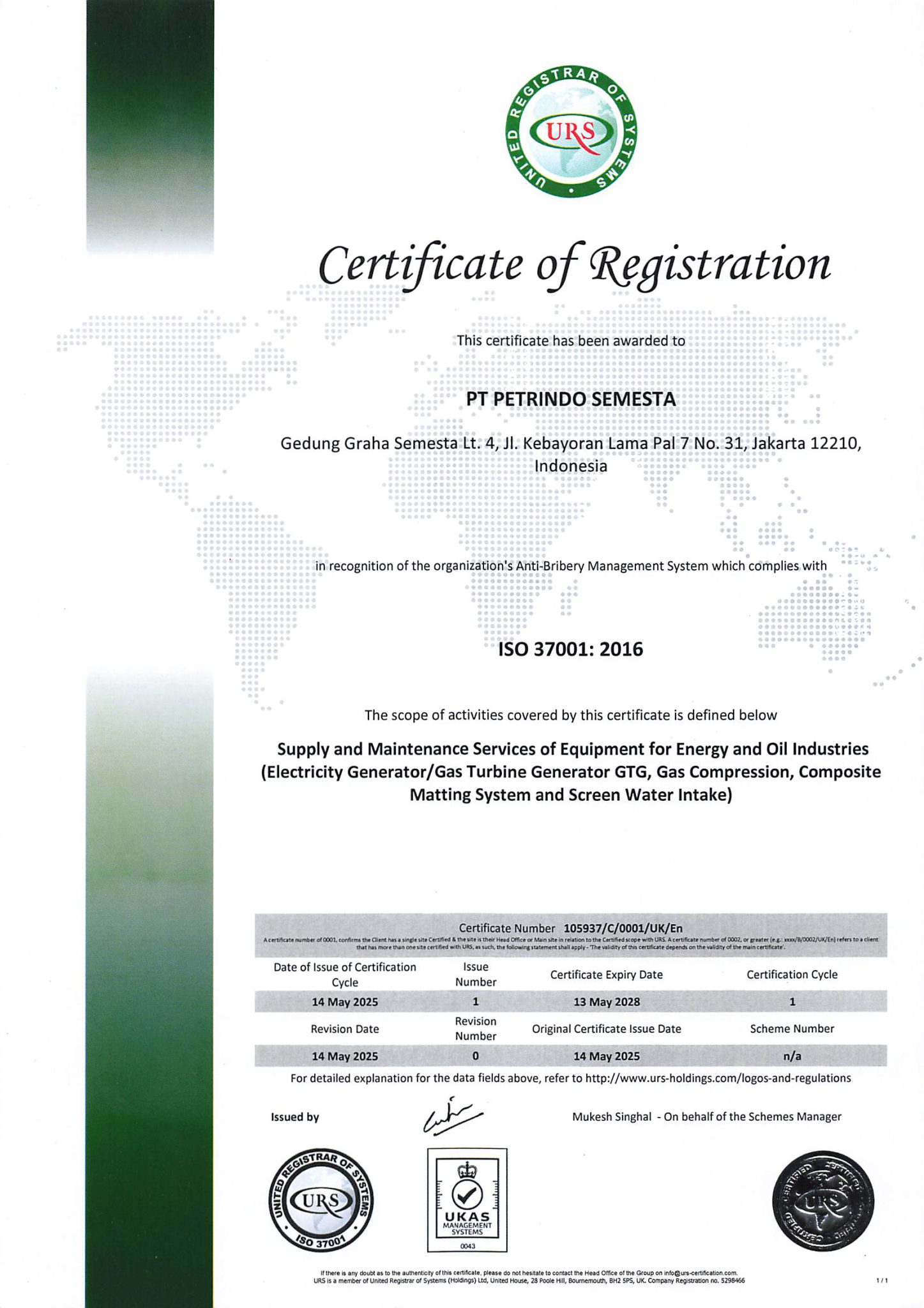 PT Petrindo officially received certification for its Anti-Bribery ...
